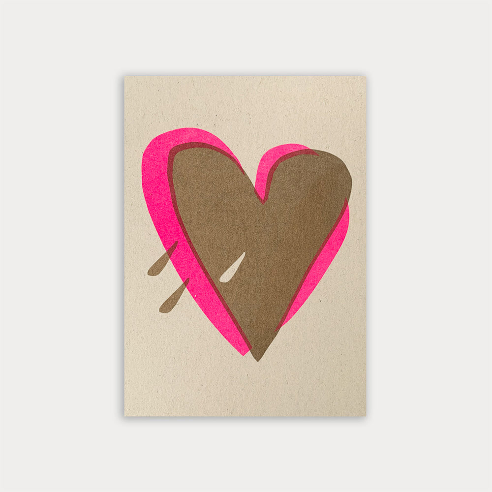Postkarte / Herz mit Tropfen / Love / Neon-Pink / Togethery 🌿